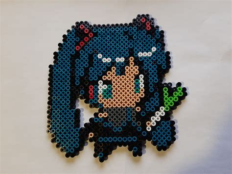 Perler Beads Chibi Hatsune Miku Spirite Etsy