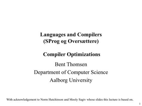 Ppt Languages And Compilers Sprog Og Oversættere Compiler
