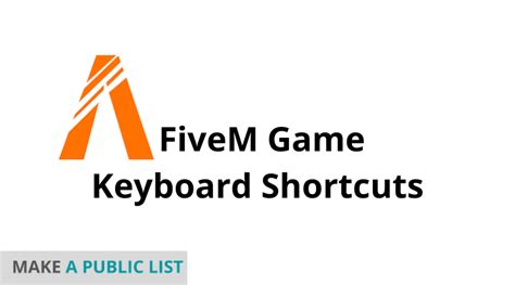 FiveM Game Keyboard Shortcuts MAKEAPUBLICLIST