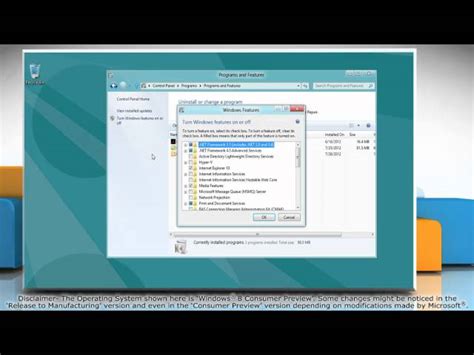 Turn Windows Features On Or Off In Windows 8 Error You Must Use