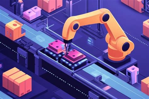 Automated Assembly Line With Robotic Arm Premium Ai Generated Image