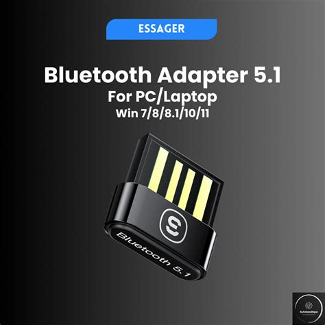 Jual Essager Dongle Usb Bluetooth Adapter Mini Receiver 5 1 For Pc Computer Laptop Shopee