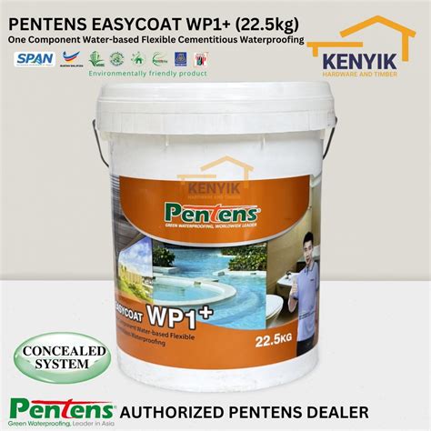 Pentens 22 5kg Easycoat Wp1 One Component Water Based Flexible Cementitious Waterproofing