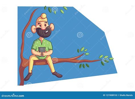 A Illustration Of Punjabi Sardarni Woman In Dancing Position Basic Rgb