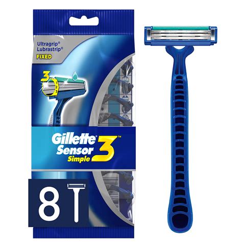 Gillette Sensor3 Simple Mens Disposable Razors 8 Count