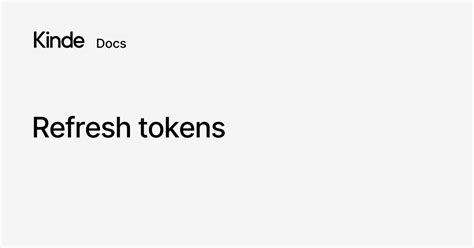Refresh Tokens Kinde Docs