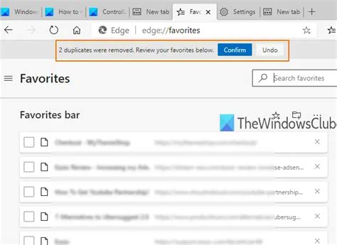 How To Remove Duplicate Favorites In Microsoft Edge Browser