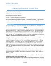 9549686 1 System Modelling Assignment 1 Docx Systems Modelling