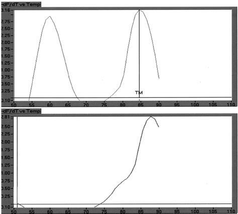 Real Time Pcr Melting Curve Showing A Positive Sample Top And A