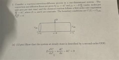 Solved Consider A Reaction Convection Diffusion Process In A Chegg