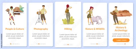 Exploration Onboarding Mobile App Screen Vector Template History And Culture Discovery