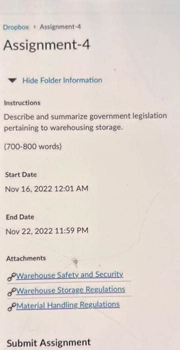 Dropbox Assignment Assignment Hide Folder Chegg