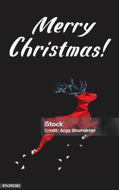 메리 크리스마스 인사말 카드는 사슴으로 글자입니다 벡터 일러스트 레이 션 12월에 대한 스톡 벡터 아트 및 기타 이미지 12월 1월 개념 Istock