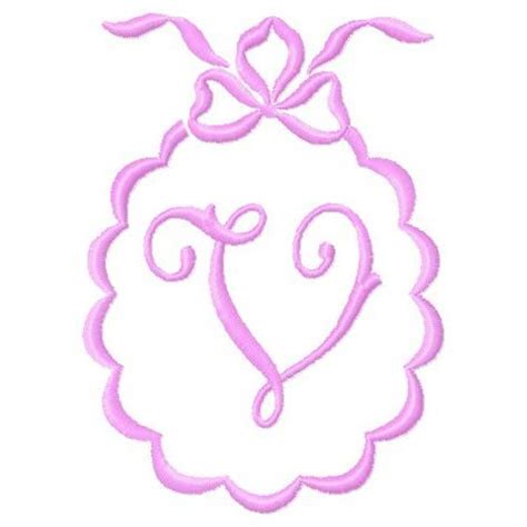 Scalloped Monogram V Machine Embroidery Design Embroidery Library At