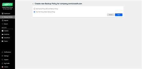 Creating Flex Backup Policies Veeam Data Cloud For Microsoft 365 User Guide