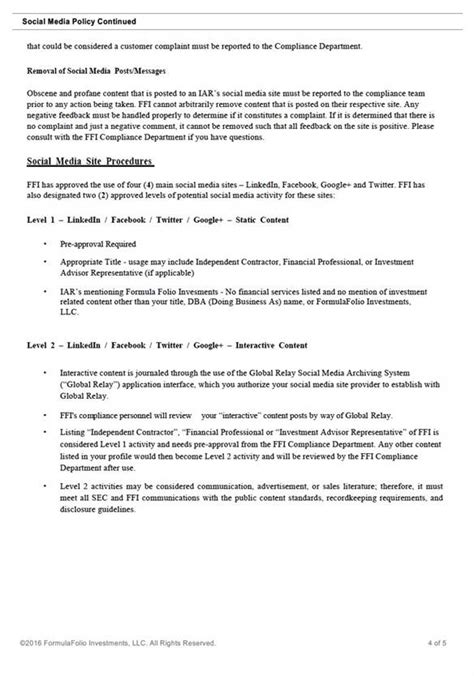 Ria Policies And Procedures Template