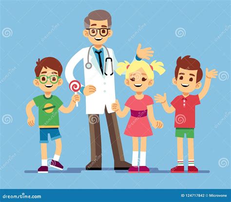 Pediatrician Doctor Appointment Isolated On White Set Vector Illustration Edical Examination