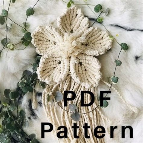 Macrame Flower Diy Patterns Create 2 Sizesandshapes With Pdf Step By Step Instructions Handmade