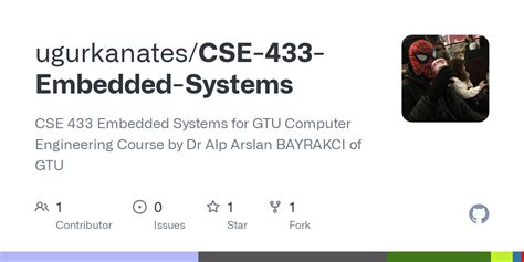 GitHub Ugurkanates CSE 433 Embedded Systems CSE 433 Embedded Systems For GTU Computer
