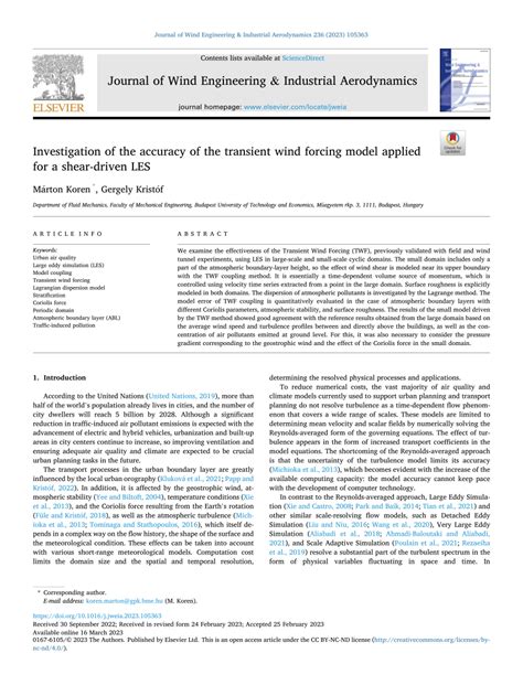 Pdf Investigation Of The Accuracy Of The Transient Wind Forcing Model