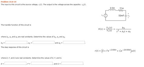 Solved Problem 14 8 14 The Input To This Circuit Is The Chegg Com