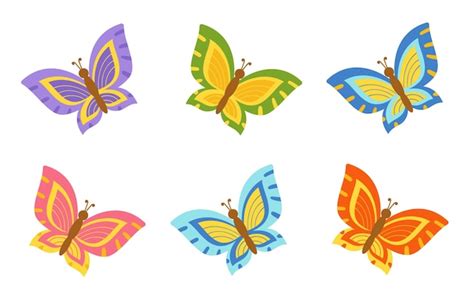 Premium Vector Vector Illustration Of Colorful Butteries