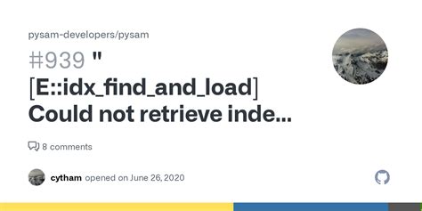 Eidxfindandload Could Not Retrieve Index File When