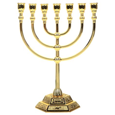 Traditional Jewish Menorah 7 Branch Candle Sticks Holder
