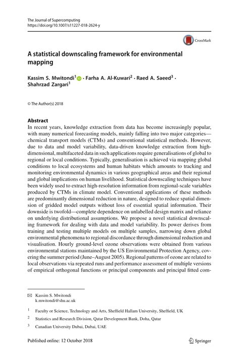 Pdf A Statistical Downscaling Framework For Environmental Mapping