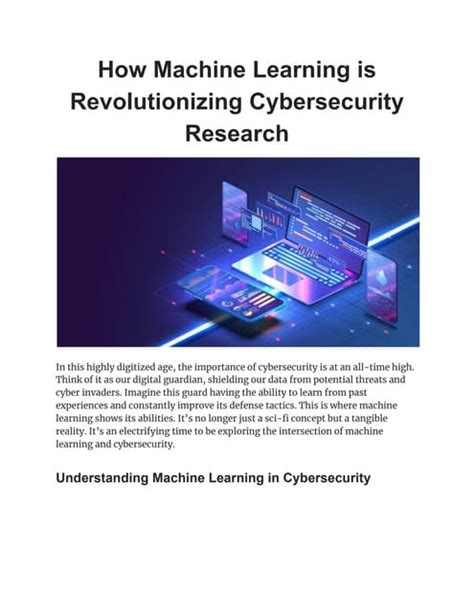 Machine Learning In Cybersecuritypdf