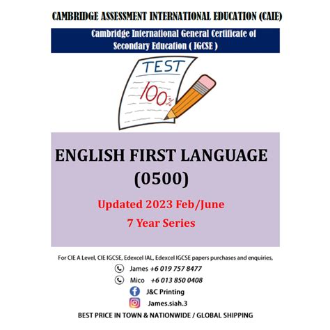 Cambridge Igcse Past Year Papers English First Language 0500 Paper 1 2 Shopee Philippines