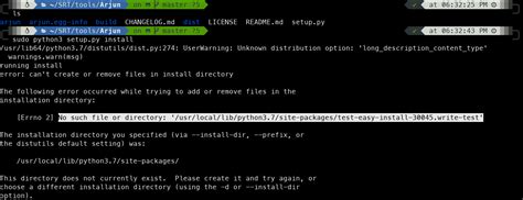 no such file or directory usr local lib python3 7 site packages test