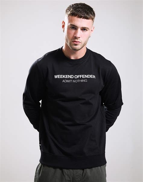 Weekend Offender Matterhorn Crew Sweat Black Silver Terraces Menswear