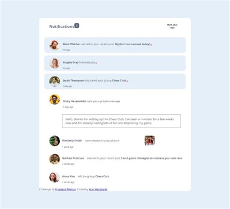 Frontend Mentor Notifications Page Using Sass And React Coding