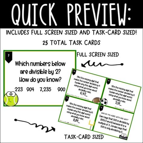 Divisibility Rules Task Cards Student Recording Sheet Tpt