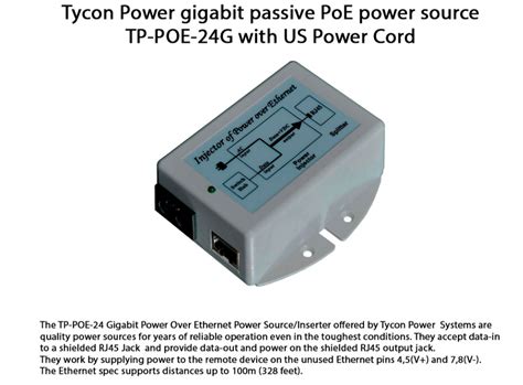 Tycon Tp Poe 24g Gigabit Passive Poe Injector 24v Ehubamerica