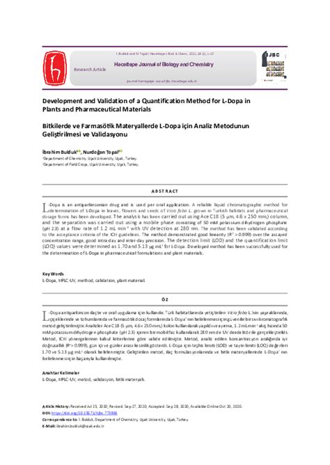 pdf development and validation of a quantification method for l dopa