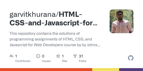 GitHub Garvitkhurana HTML CSS And Javascript For Web Developers This Repository Contains The