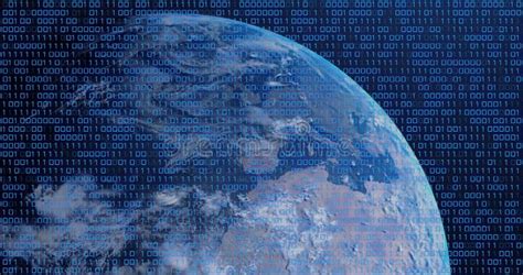 Image Of Binary Coding Digital Data Processing Over Globe On Dark