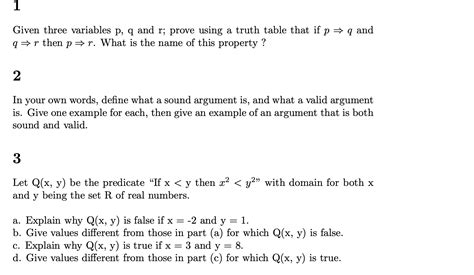 solved 1 given three variables p q and r prove using a
