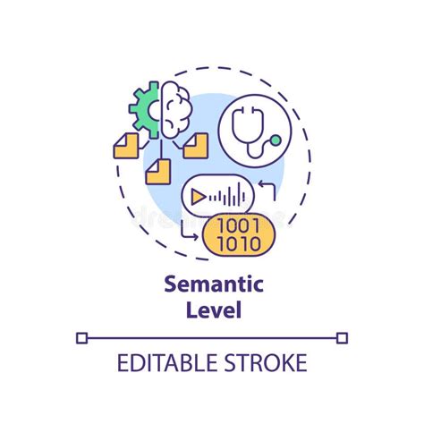 2d Customizable Thin Line Icon Semantic Level Concept Stock Vector