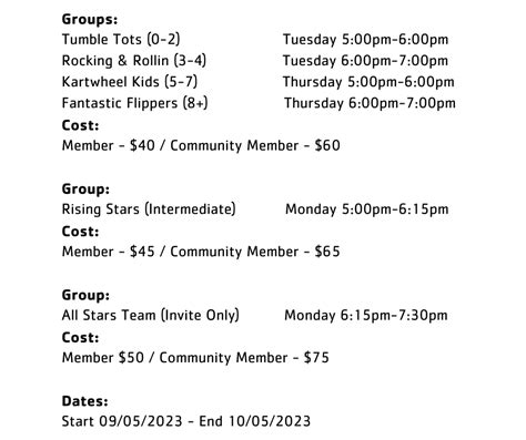 gymnastics salt fork ymca