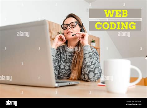 Conceptual Caption Web Coding Business Concept A System Of Symbols And