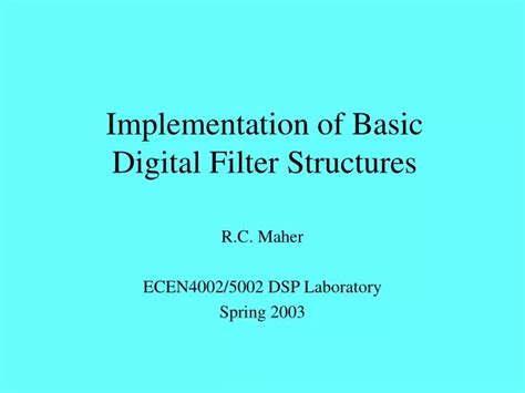 Ppt Implementation Of Basic Digital Filter Structures Powerpoint Presentation Id590074