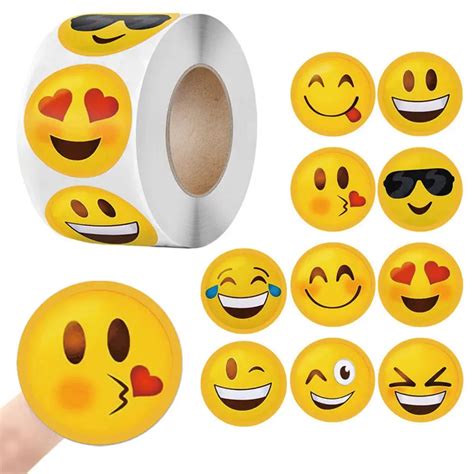 귀여운 만화 스마일 얼굴 스티커 교사 어린이 보상 스티커 생일 파티 장식 스티커 베이킹 결혼 선물 씰링 접착제 Aliexpress