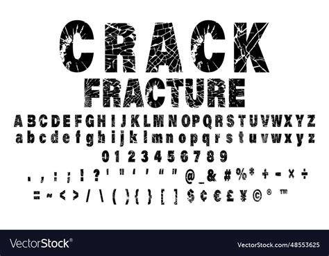 Crack Alphabet Royalty Free Vector Image VectorStock