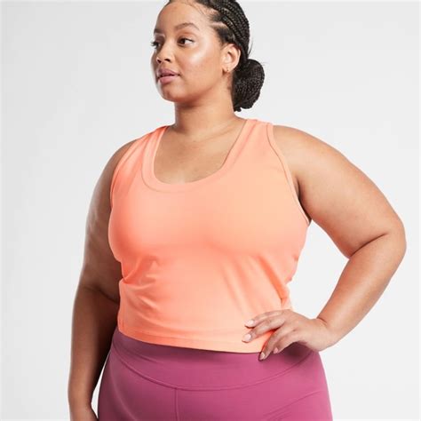 Athleta Tops Athleta Shanti Crop Tank Top Long Line Beach Peach