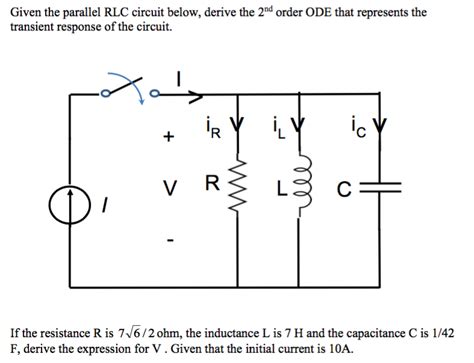 Solved Given The Parallel RLC Circuit Below Derive The Nd Chegg