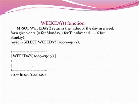 Date And Time Functions In Mysql Pptx