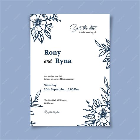 Premium Vector Rustic Minimalist Wedding Invitation Template